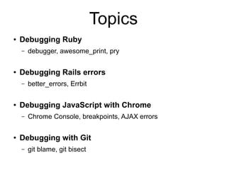 Debugging Rails 3 Applications PPT