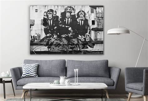 Wise Monkeys BANKSY Graffiti Street Art Canvas Print Wall Art Best Of