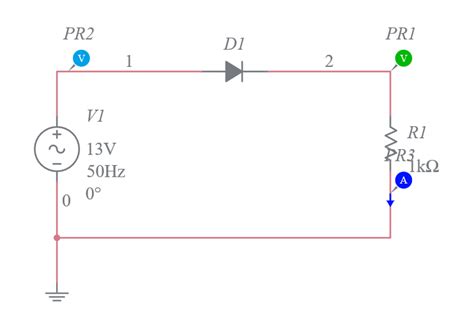Half Wave Rectifier Circuit Multisim Live