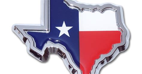 State Of Texas Flag Chrome Emblem Elektroplate