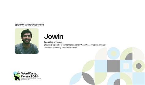 Meet Jowin Our Next Speaker For The Topic Ensuring Open Source