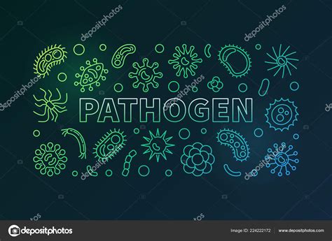 Pathogen Bright Horizontal Banner Vector Colorful Illustration Stock