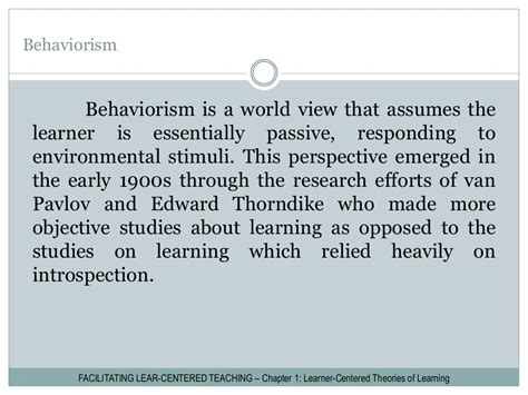 Flct Chapter 1 Learner Centered Theories Of Learning Pptx