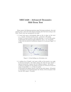 Tutorial 9 Prac Questions MONASH UNIVERSITY Department Of Mechanical And Aerospace
