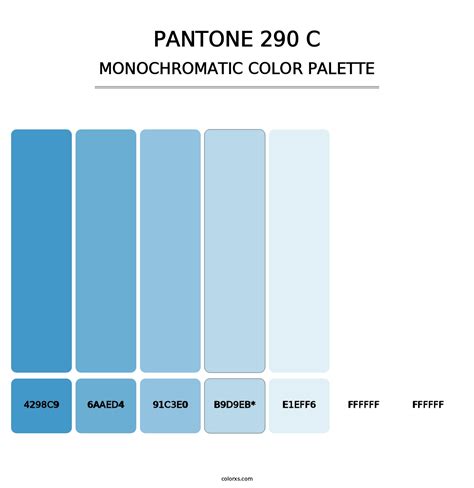 Pantone 290 C Color Palettes