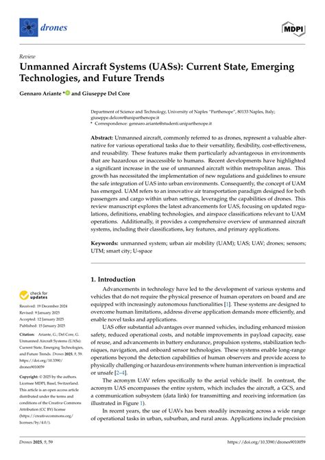 Pdf Unmanned Aircraft Systems Uass Current State Emerging