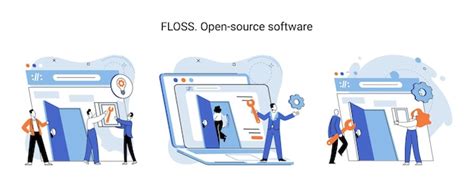 Premium Vector Floss Open Source Software Free Product Anyone Can Freely Redistribute Modify
