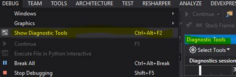 Where Are The Visual Studio Diagnostic Tools Stack Overflow