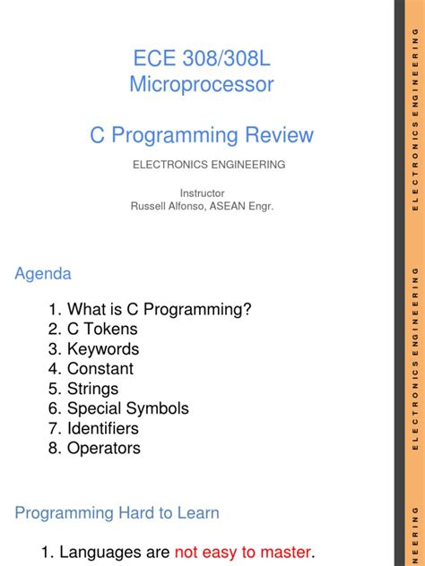 Ece308308l Microprocessor C Programming Review Pdf Programming
