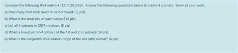 Solved Consider The Following IPv Network Chegg
