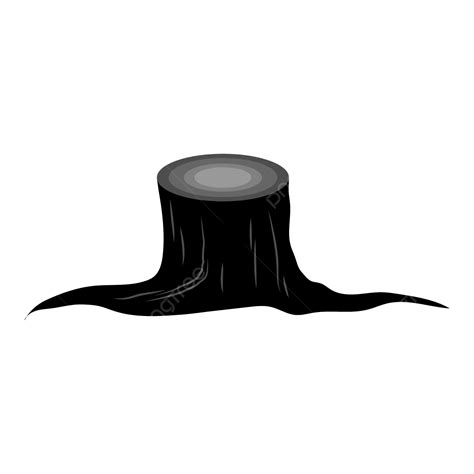 Tree Stump Black And White Wooden Pier Round Tree Stump With Sprouts