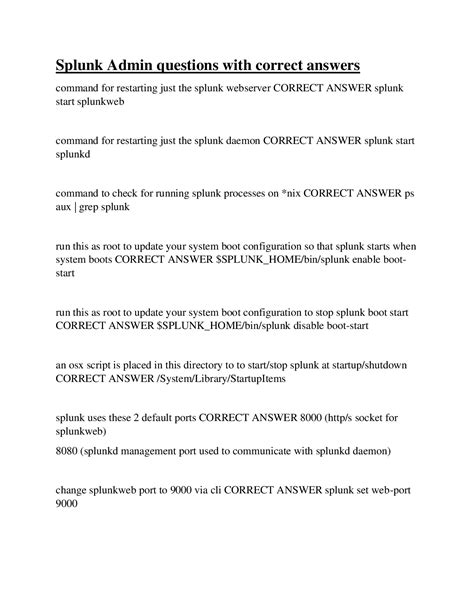 Splunk Admin Questions With Correct Answers Docmerit