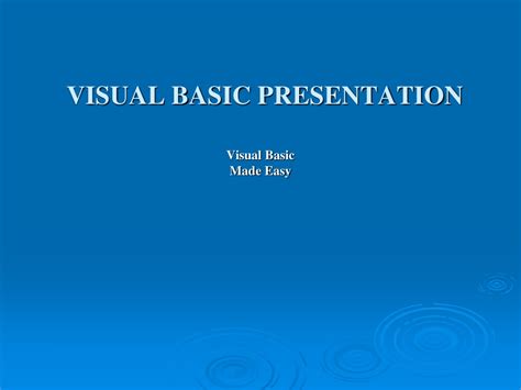 PPT VISUAL BASIC PRESENTATION PowerPoint Presentation Free Download ID 9513705