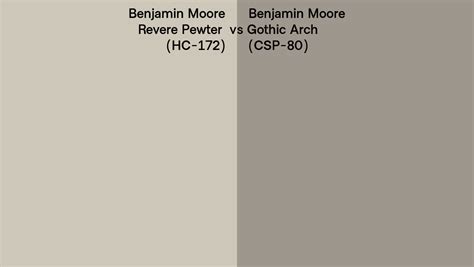 Benjamin Moore Revere Pewter Vs Gothic Arch Side By Side Comparison