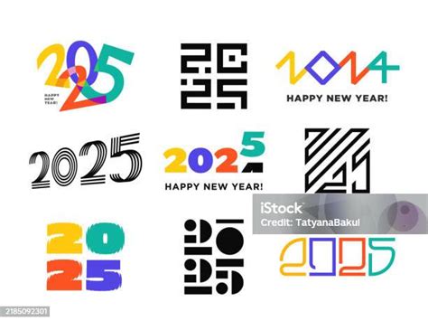 새해 복 많이 받으세요 2025 세트 로고 브로셔 또는 달력 표지 벡터 디자인 템플릿 2025 번호 디자인 템플릿 세트입니다 크리스마스 상징 2025 새해 복 많이 받으세요