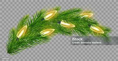 투명한 배경에 현실적인 무성한 녹색 전나무 가지에 크리스마스 화환 계절 크리스마스 새해 디자인 휴일 이벤트 인사말 카드 배너