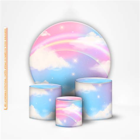 Kit Painel Redondo Trio de Cilindro Arco íris Elo