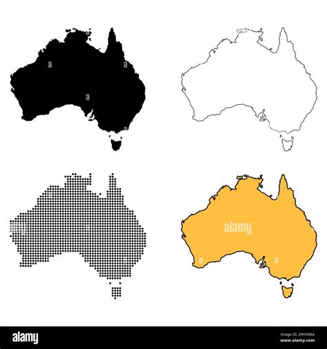Australia Map Icon Geography Blank Concept Isolated Graphic