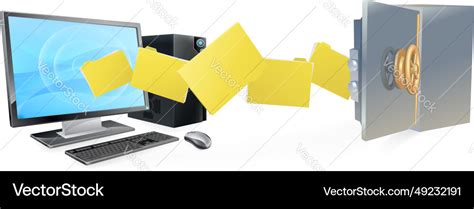 Computer Safe Secure Transfer Backup Royalty Free Vector