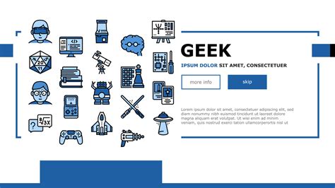 Geek Nerd And Gamer Landing Header Vector Vector Art At Vecteezy