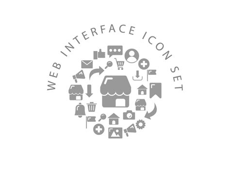 Web Interface Icon Set Design On White Background 10723859 Vector Art
