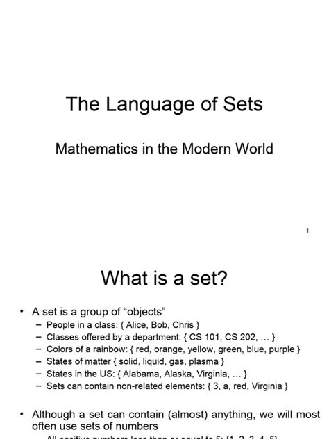 the language of set pdf set mathematics algebra