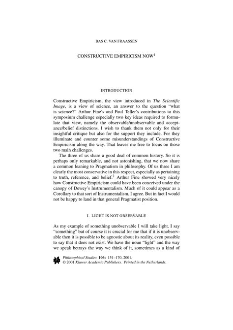 Pdf Constructive Empiricism Now