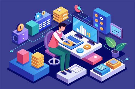 A Software Tester Analyzes Performance Metrics Using Tools And Charts While Seated At A Modern