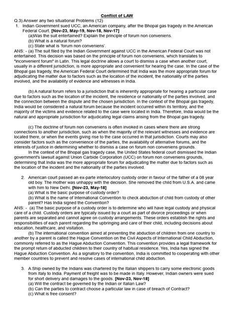 Situational Problem Conflict Of Law Download Free Pdf Marriage