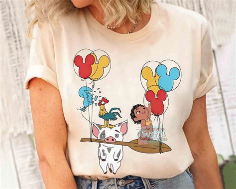 Funny Moana Hei Hei And Pua Mickey Balloons T Shirt Disney Moana