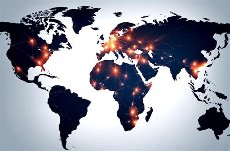 Mapa Mundial De Las Comunicaciones Mundiales Foto Premium