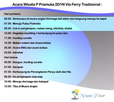Paket Tour Pulau Pramuka Nusa Tour And Travel