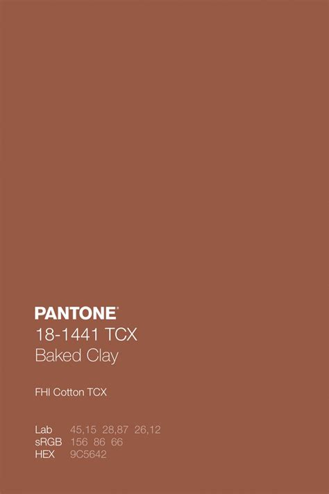 PANTONE 18 1441 TCX Baked Clay Color Code Lab SRGB HEX Pantone Colour