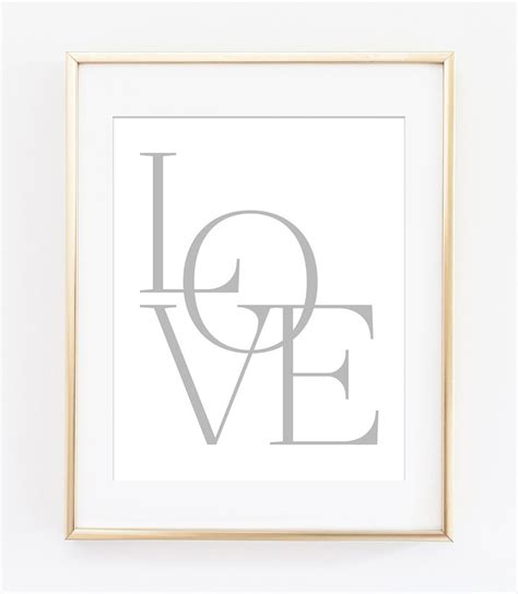 Love Print Love Printable Love Wall Art Typography Poster Etsy