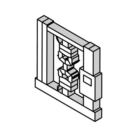 Tensile Testing Materials Engineering Isometric Icon Vector