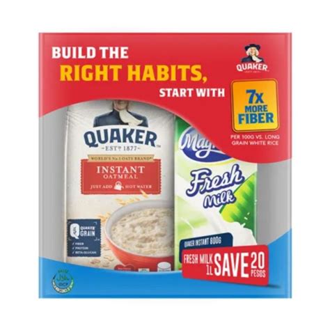 Quaker Instant Oats 800g Fresh Milk 1l Lazada Ph