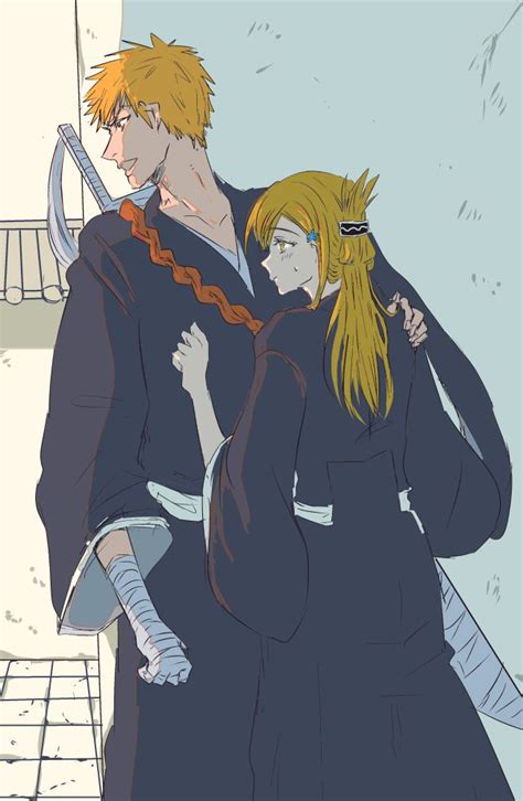 Bleach Ichigo Kurosaki And Orihime Inoue Bleach Anime Ichigo Bleach
