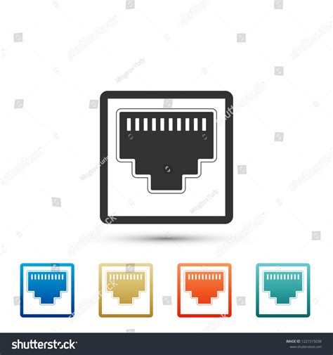 Network Port Cable Socket Icon Isolated Stock Vector Royalty Free 1221515038 Shutterstock