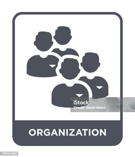 Vecteur Dorganisation Icône Sur Fond Blanc Tendance Organisation