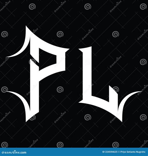 PL Logo Monogram With Abstract Shape Design Template Stock Vector