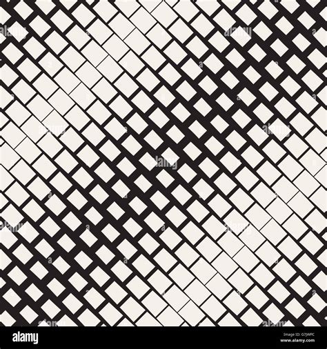 Vector Seamless Black And White Diagonal Rectangle Halftone Geometric