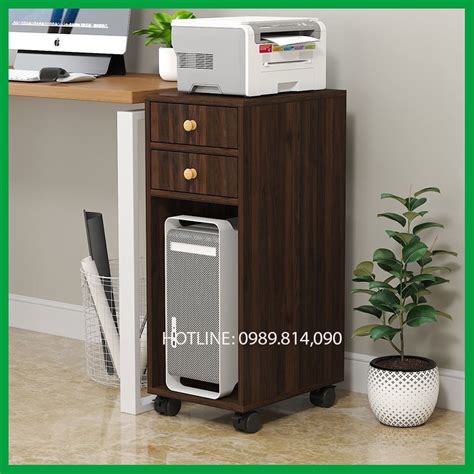 Kệ Cpu để Case Máy Tính Kèm 2 Ngăn để đồ Cao Cấp Cpu 03 Kệ Máy In Di động Gỗ Mdf Phủ Melamine