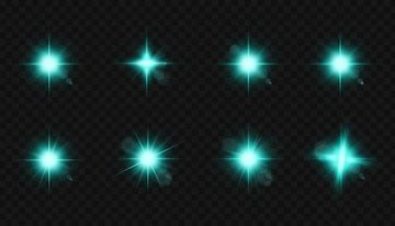 Premium Psd Realistic Lens Flare Set With Sparkle Light Explosion