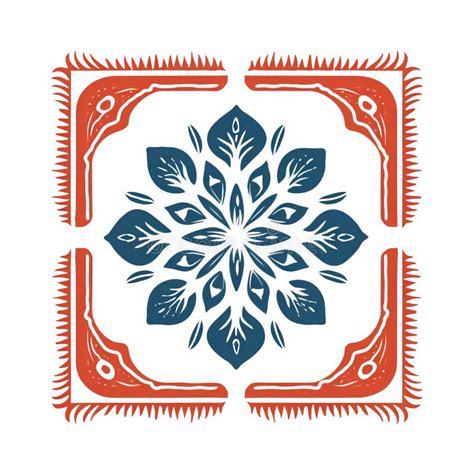 Vintage Minimalistic Solated Print Old Stamp Mandala Patterns Stock Illustration Illustration