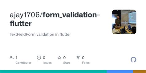 GitHub Ajay Form Validation Flutter TextFieldForm Validation In Flutter
