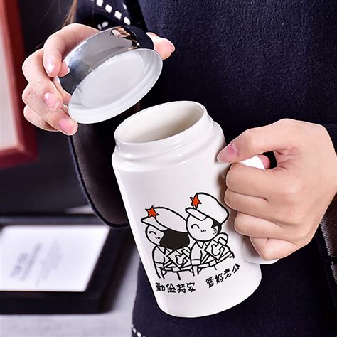 创意个性杯子陶瓷马克杯带盖勺潮流情侣喝水杯家用咖啡杯男女茶杯虎窝淘
