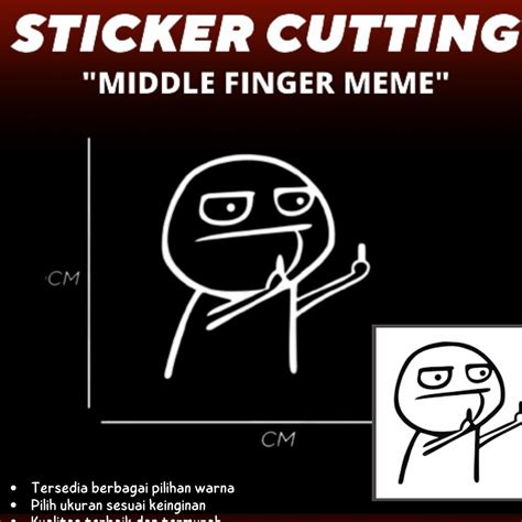 Jual STIKER STICKER CUTTING FUCEK MIDDLE FINGER MEME STIKER FUCEK