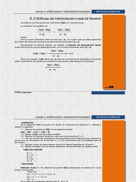 Interpolacion Lineal De Pdf Análisis Numérico Interpolación