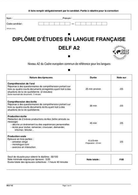 DELF A2 Exemple