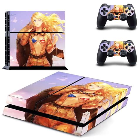 Anime Girl Skin Sticker For Sony Playstation 4 Console And Dualshock